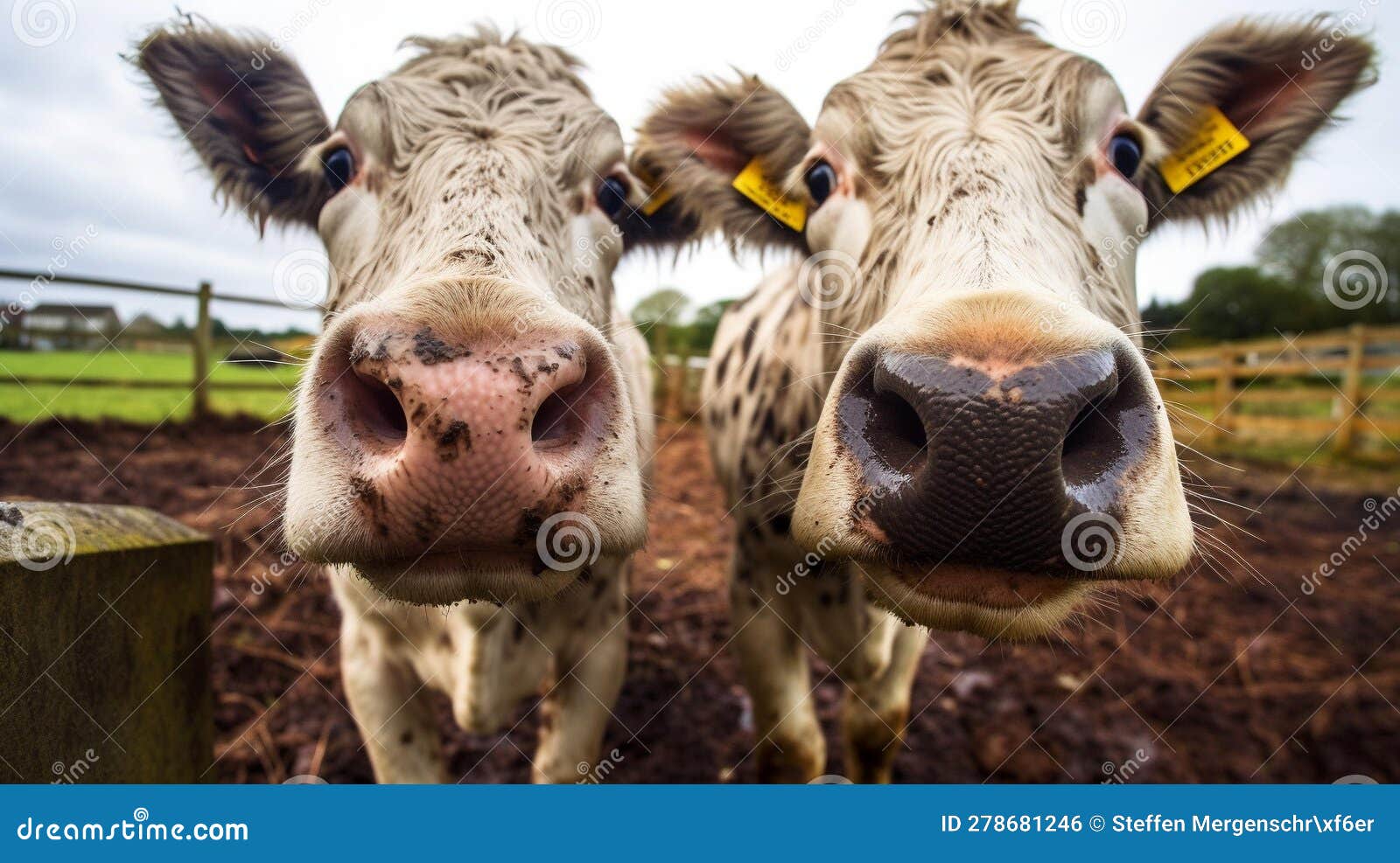 Curious Cows at Dusk stock illustration. Illustration of diffusedlighting - 278681246