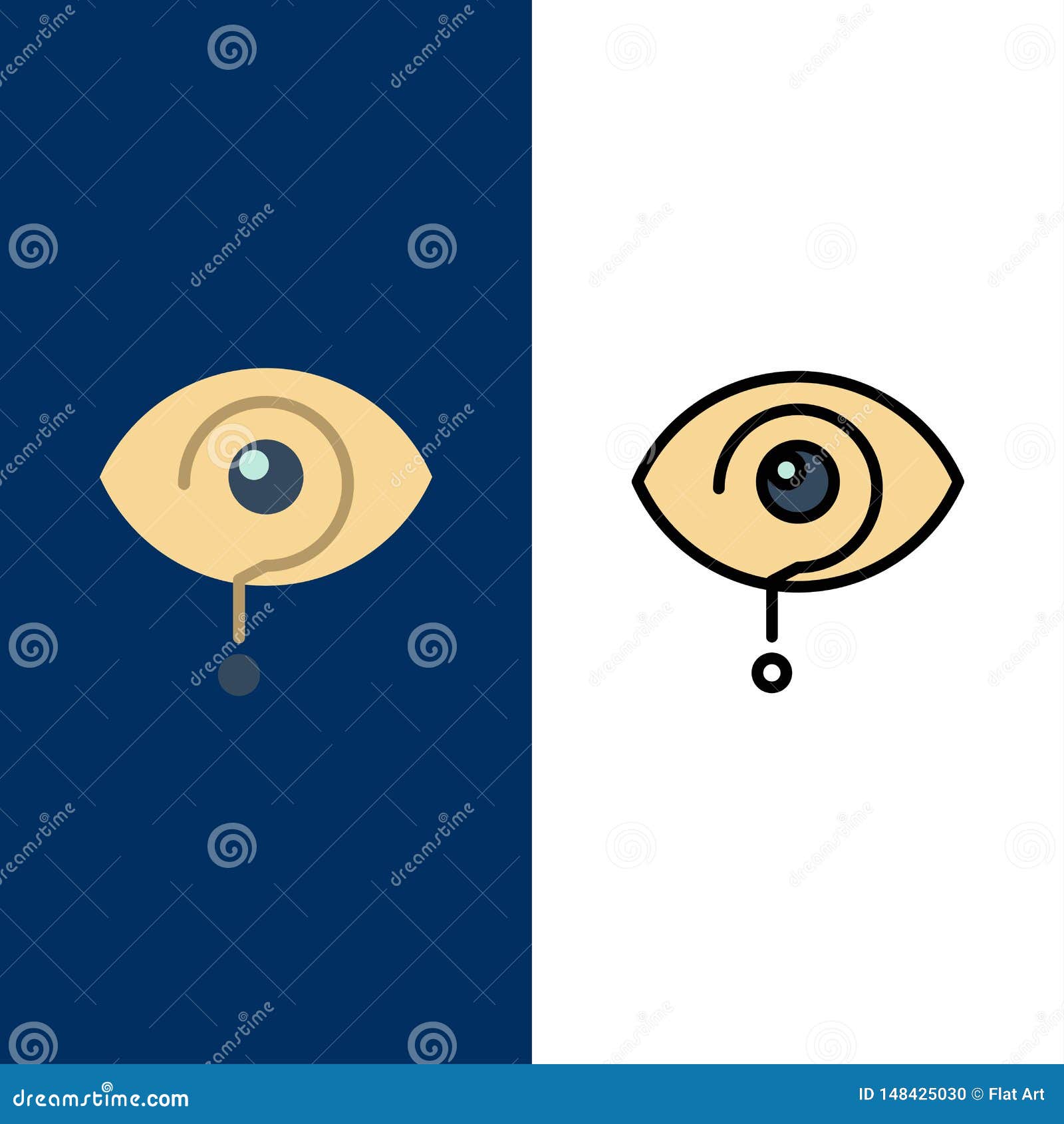 Curious, Exclamation, Eye, Knowledge, Mark Icons. Flat and Line Filled ...