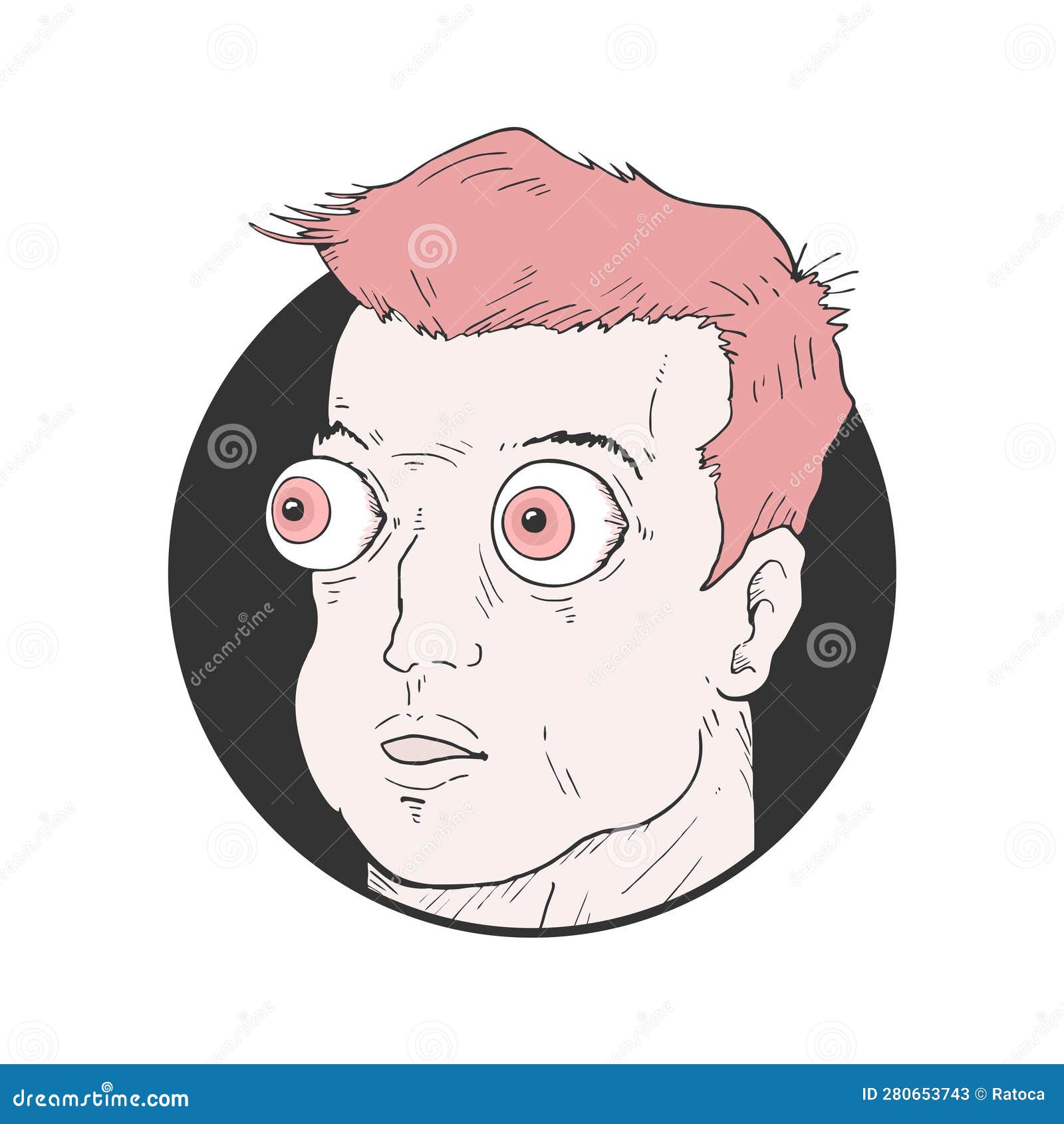 Curious face draw stock vector. Illustration of watching - 280653743