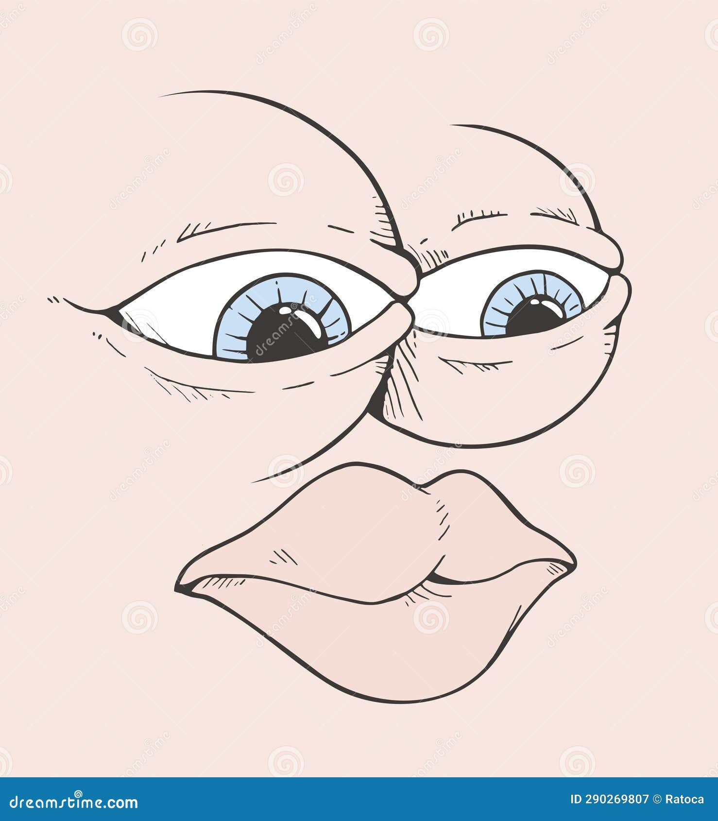 Curious face draw stock vector. Illustration of facial - 290269807