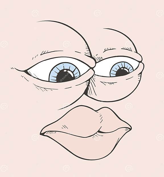 Curious face draw stock vector. Illustration of facial - 290269807