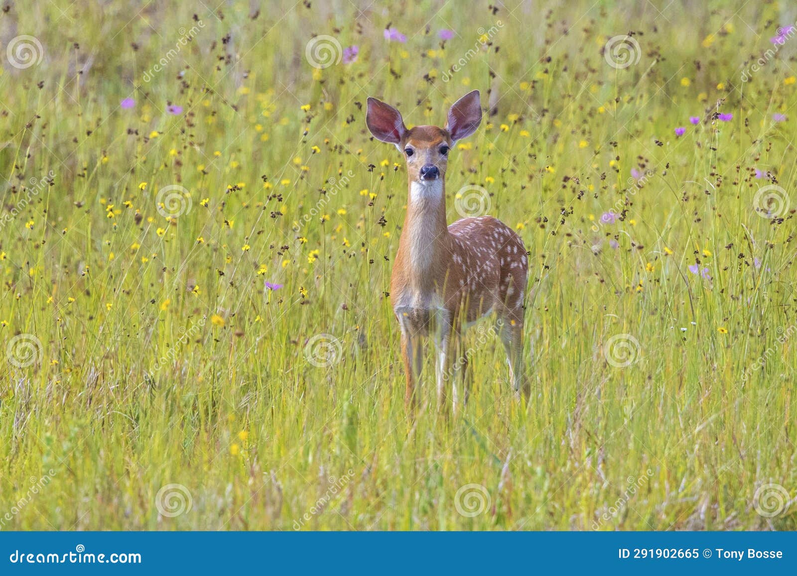 Curious Fawn, Baby Deer in a Field Stock Image - Image of wildlife ...