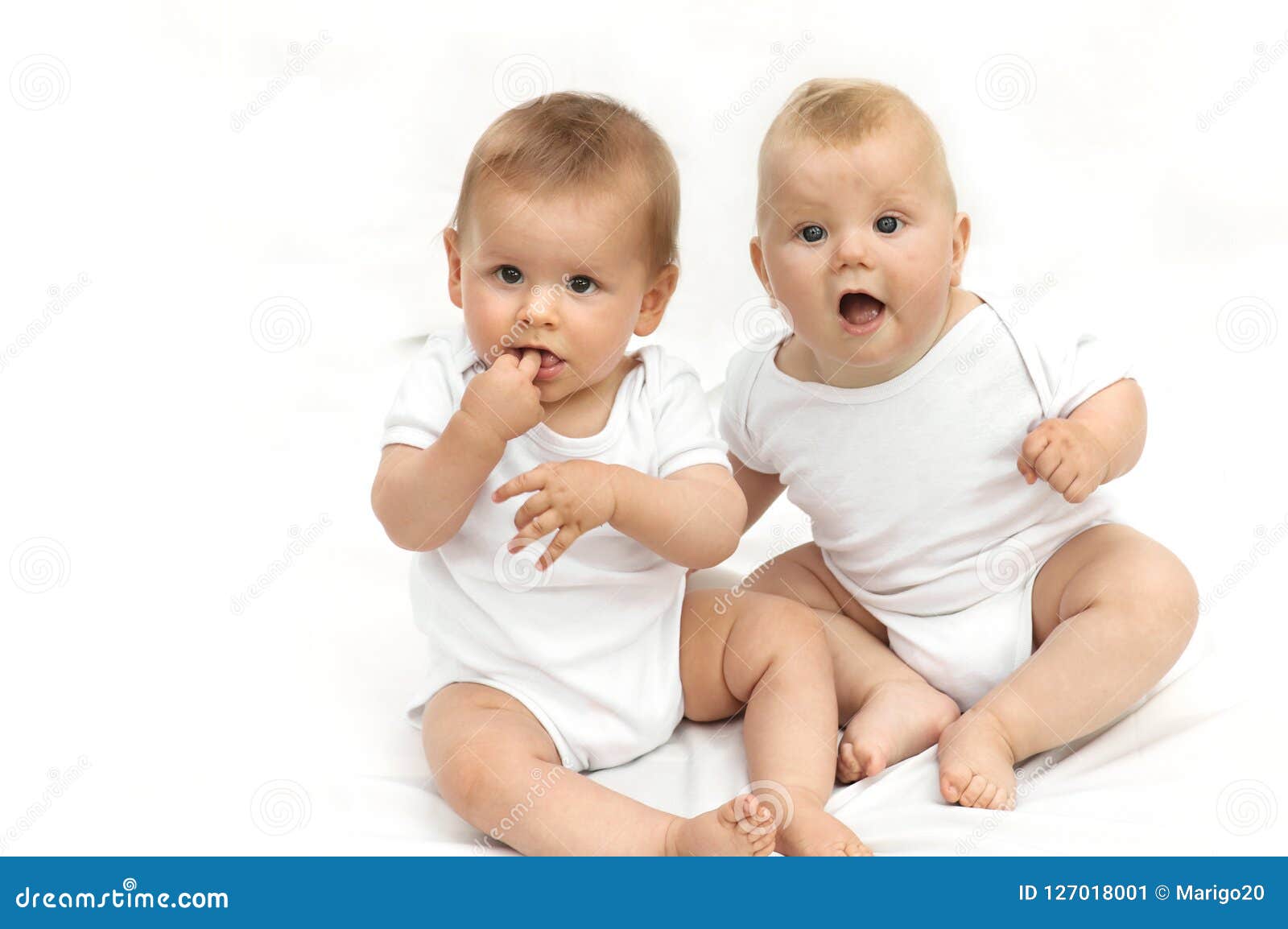 Curious, Funny And With Different Emotions Babies Stock Image - Image ...