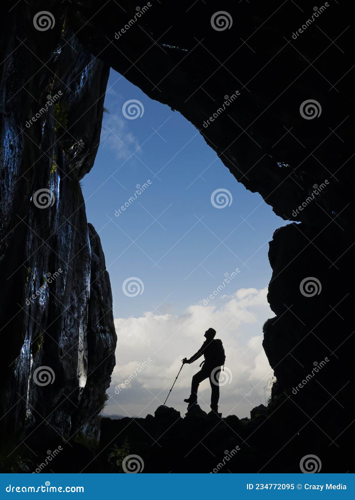 Curious Gaze of Explorer Discovering New Caves Stock Image - Image of ...