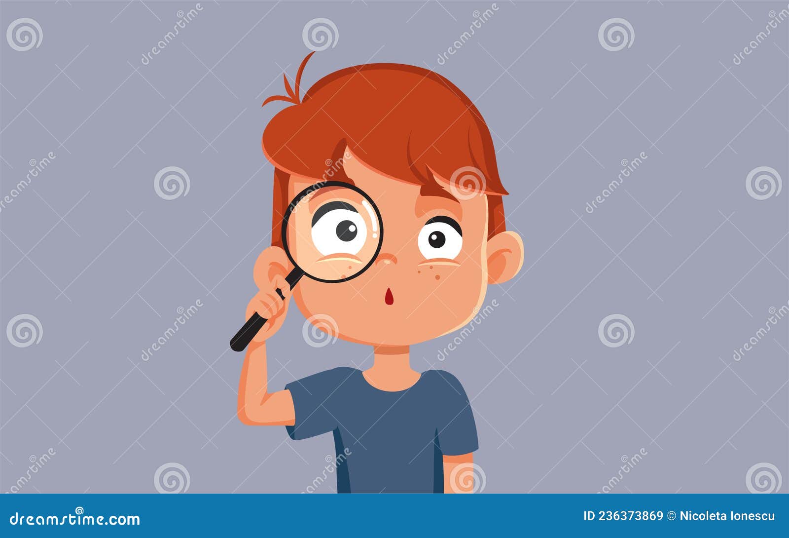 Curious Girl Holding A Magnifying Glass Vector Cartoon Illustration ... Curious Girl Holding A Magnifying Glass Vector Cartoon Illustration ...