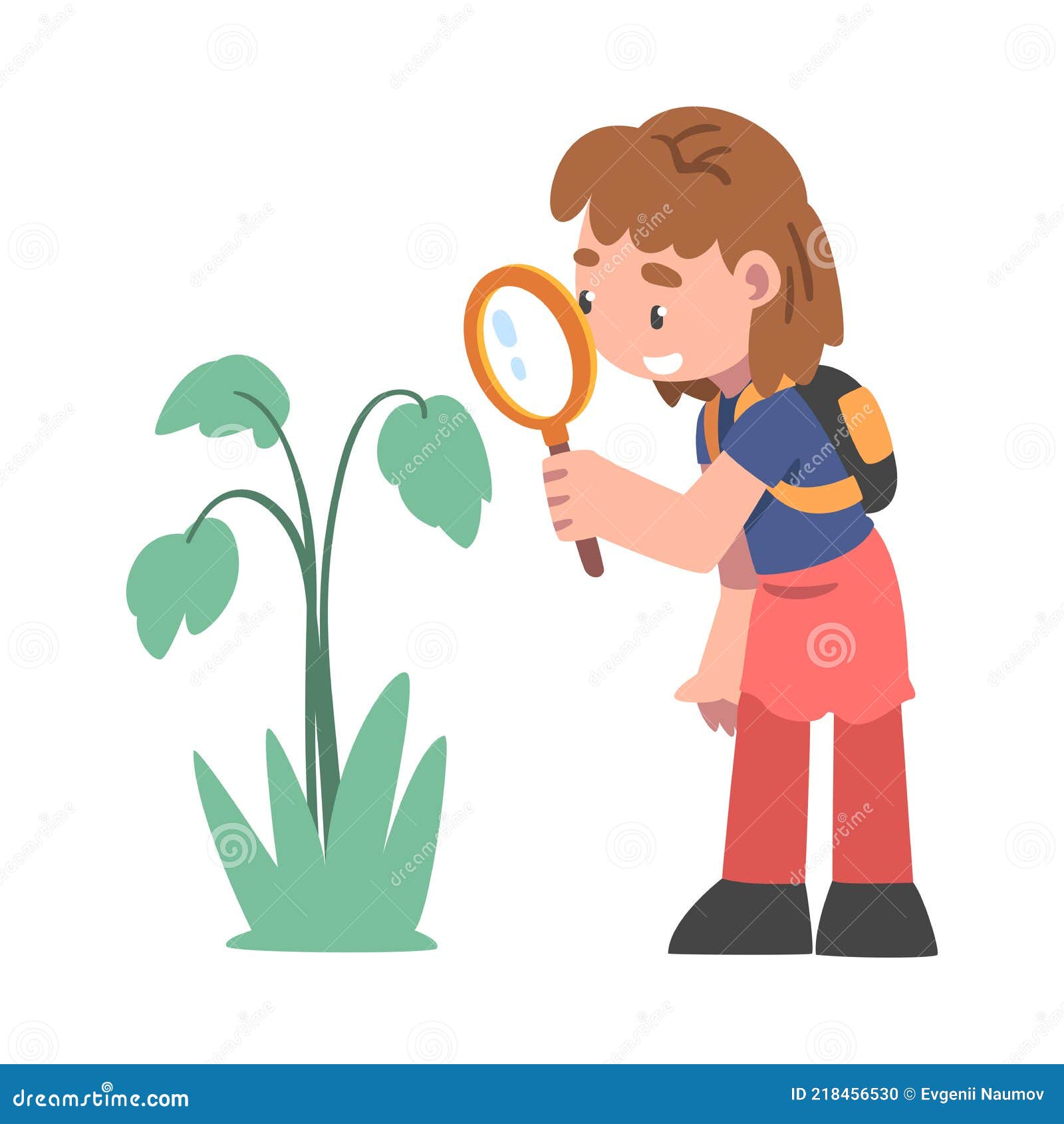 Curious Girl Holding A Magnifying Glass Vector Cartoon Illustration ... Curious Girl Holding A Magnifying Glass Vector Cartoon Illustration ...