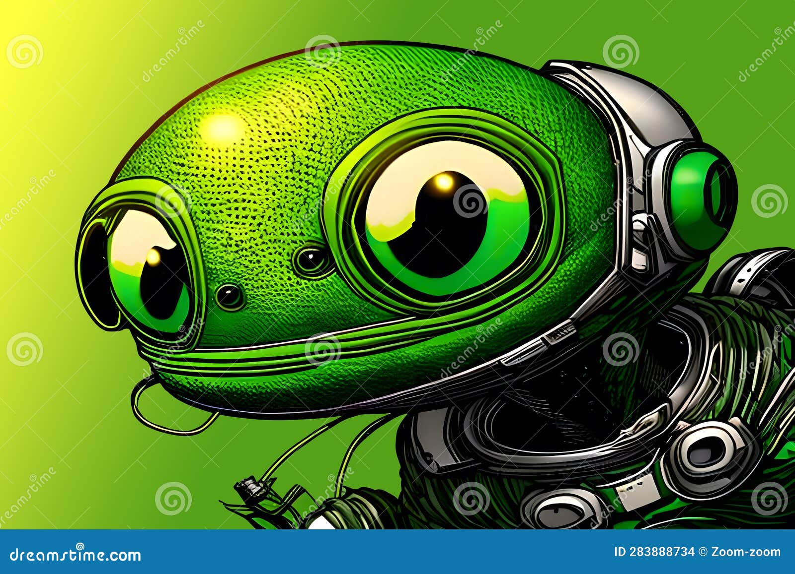 Curious Alien Dog With Rhino Skin And Horn Royalty-Free Stock ...