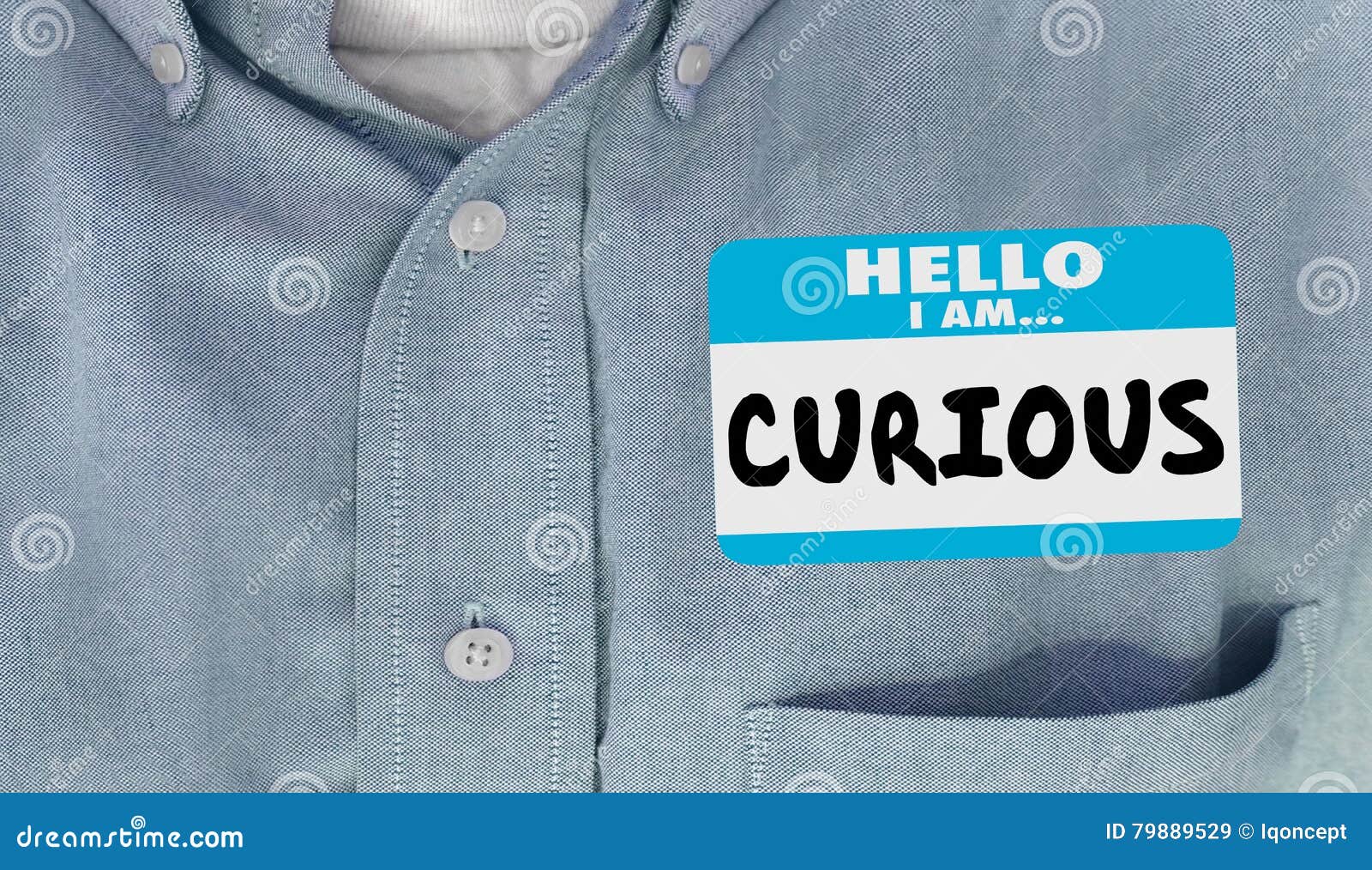 Curious Hello I am Questioning Interested Name Tag Stock Illustration ...