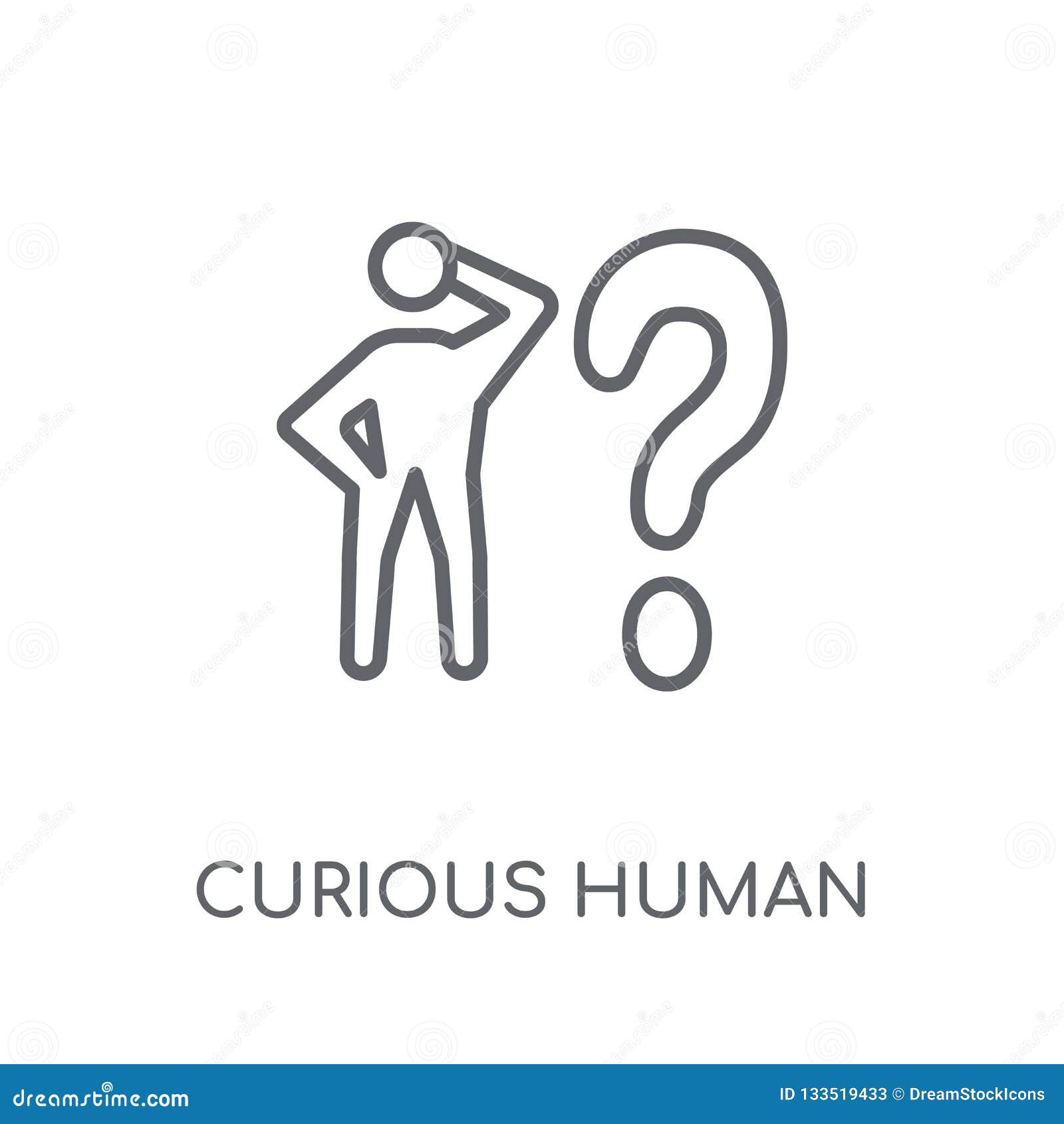 Curious Human Linear Icon. Modern Outline Curious Human Logo Con Stock ...