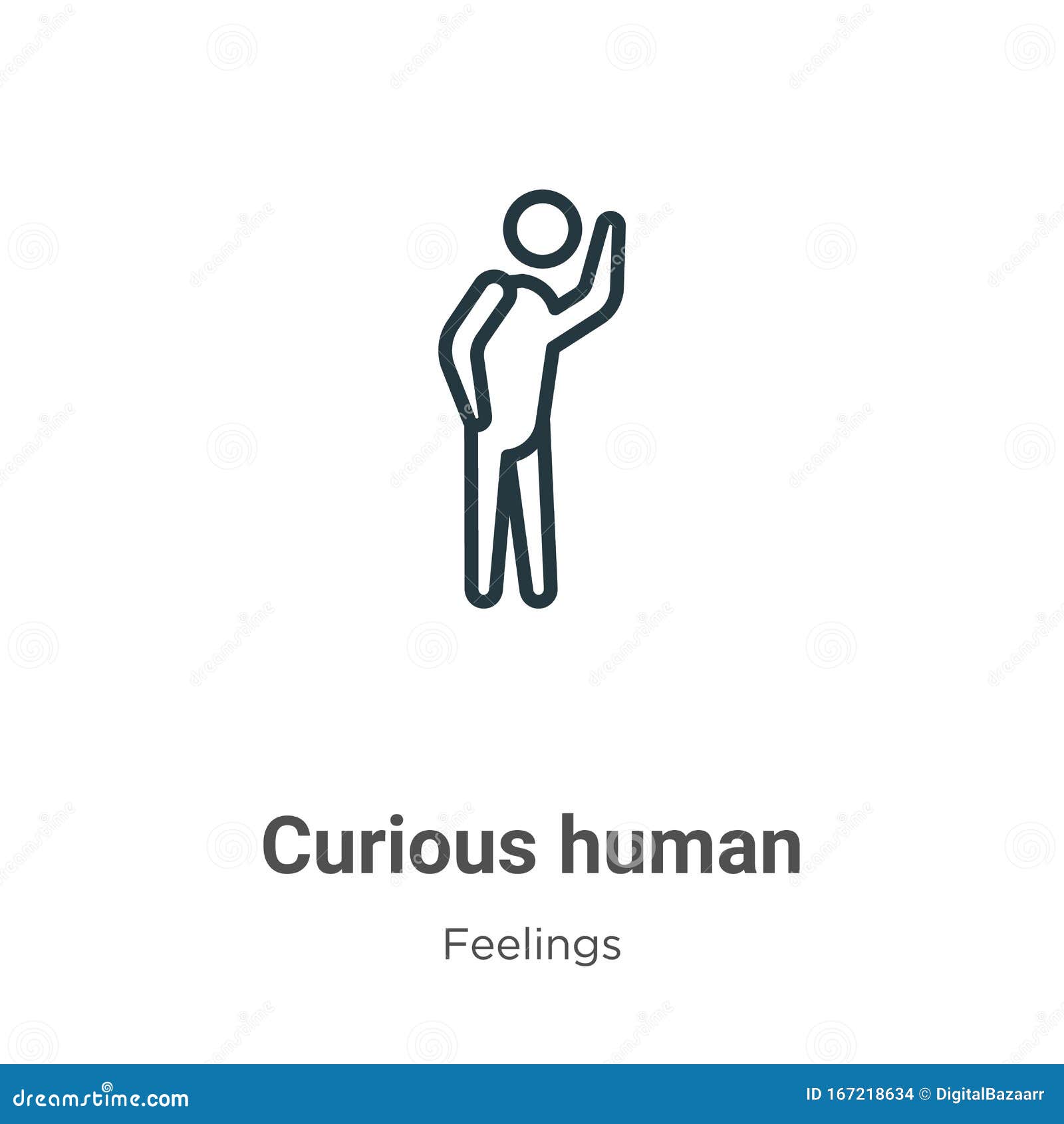 Curious Human Outline Vector Icon. Thin Line Black Curious Human Icon ...