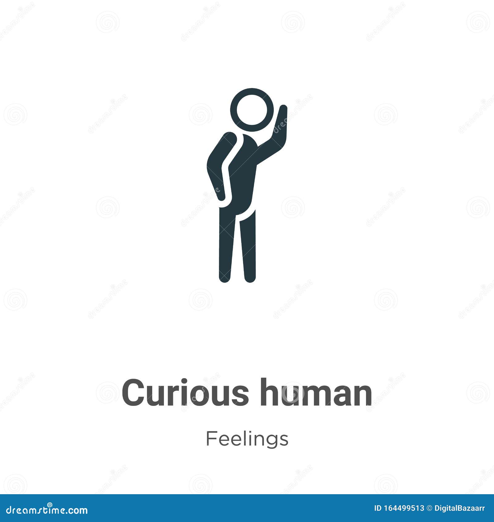 Curious Human Vector Icon on White Background. Flat Vector Curious ...