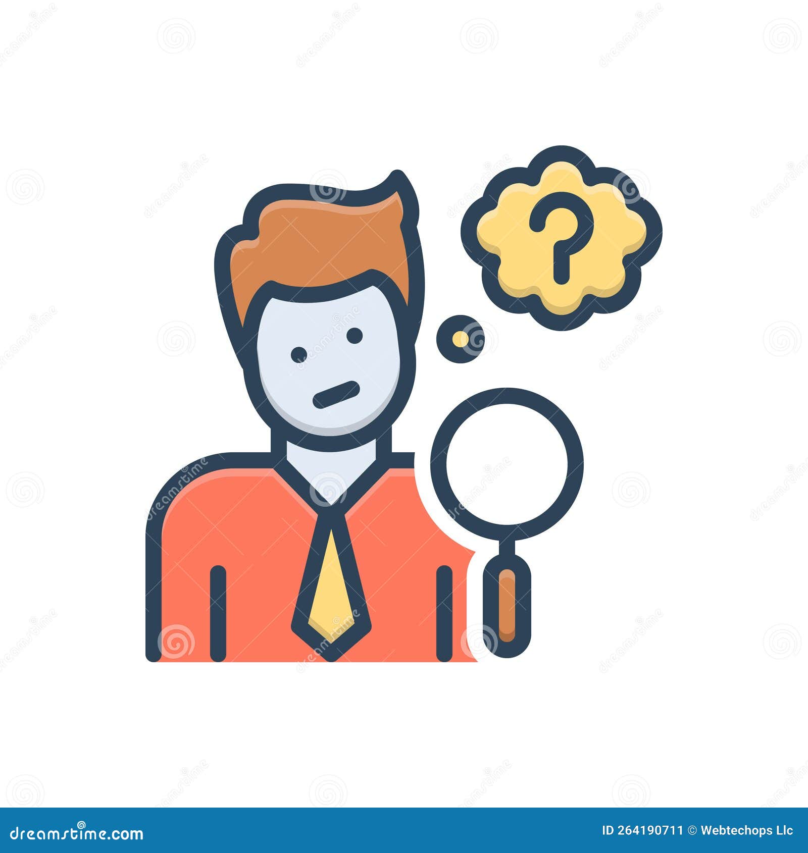 Color Illustration Icon for Curious, Student and Question Stock ...