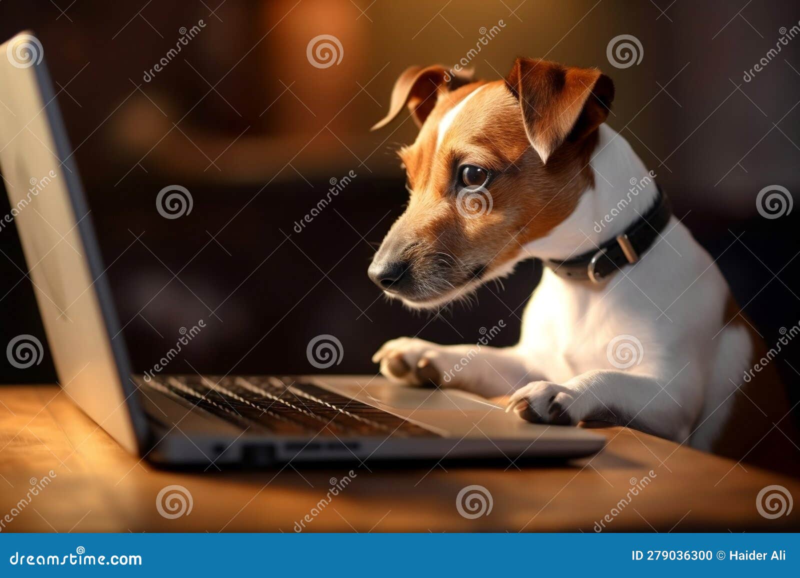 Curious Jack Russell Terrier Gazing At Enchanting NebulaFloating Space ...