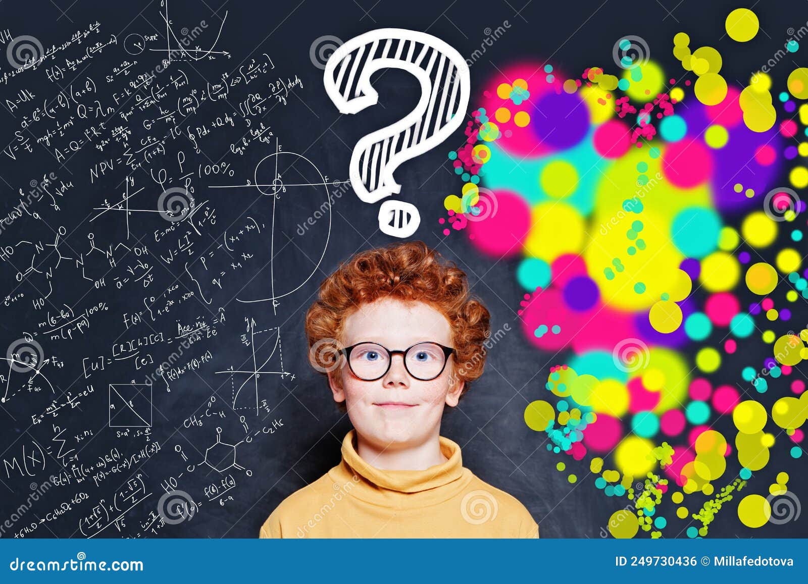 Curious Kid and Question Mark Stock Photo - Image of education, clever ...