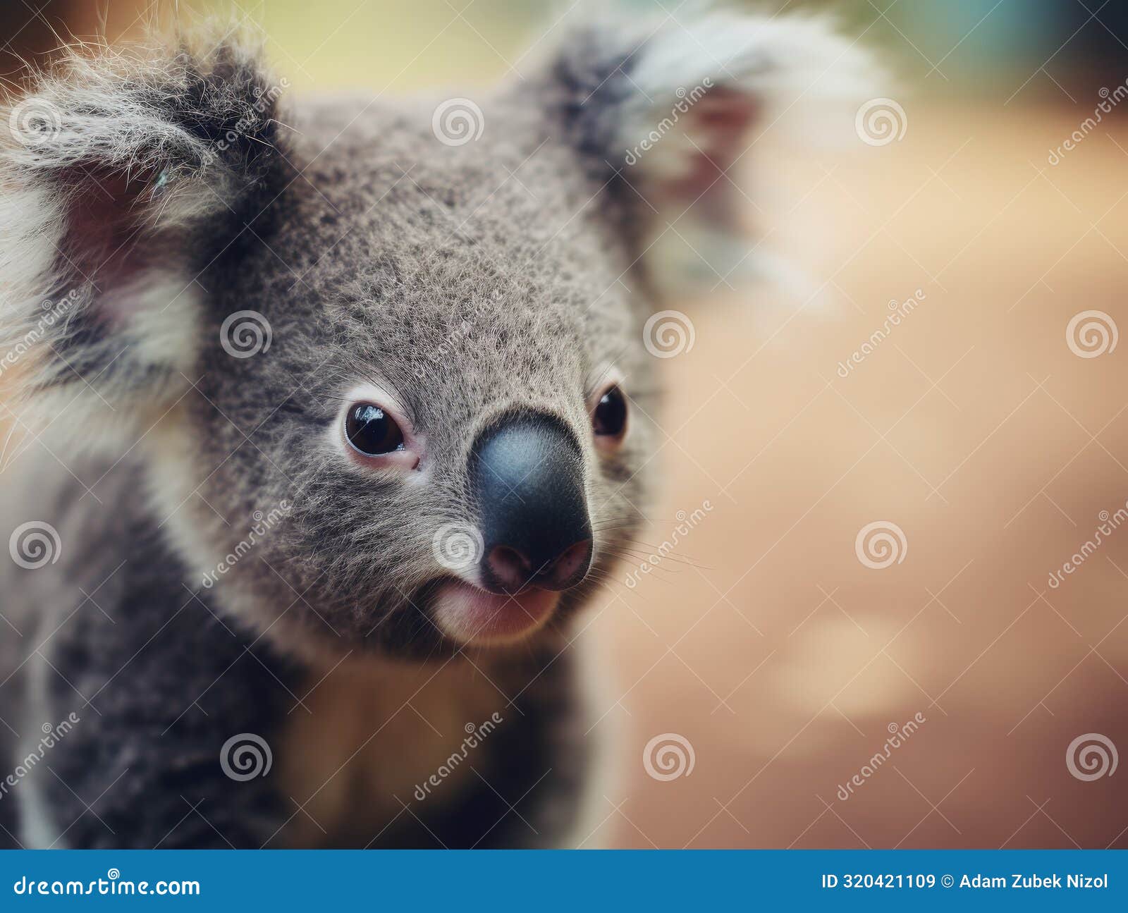 Curious koala close-up stock illustration. Illustration of generated ...