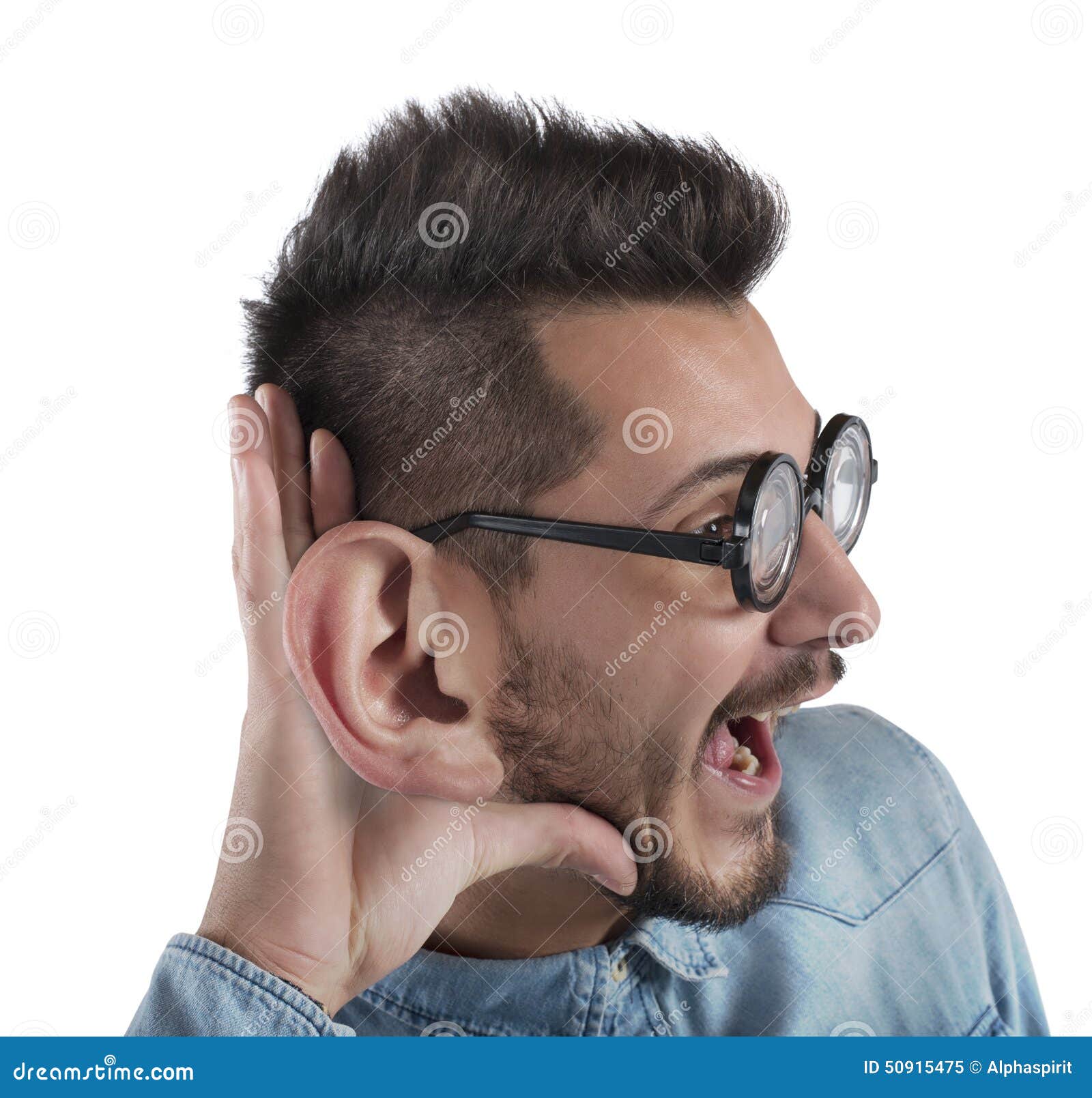 Curious man stock image. Image of hear, announce, people - 50915475