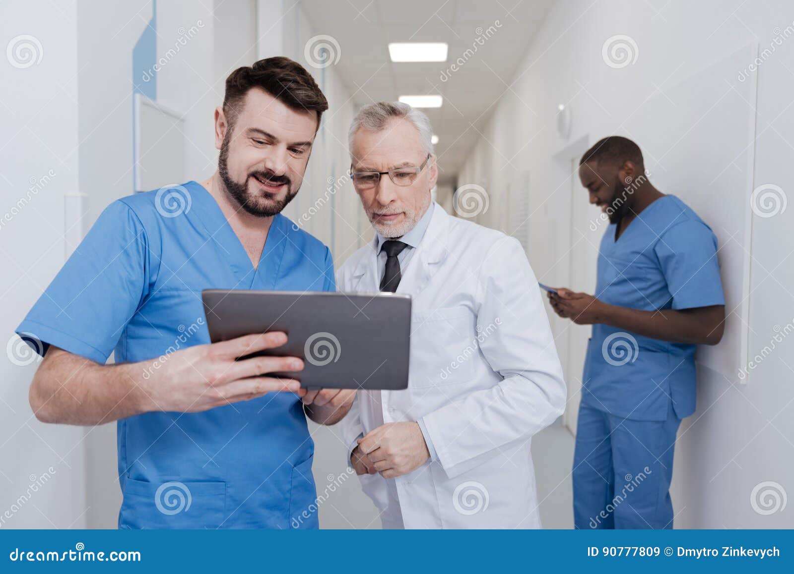 Curious Medics Using New Device in the Hospital Stock Image - Image of ...