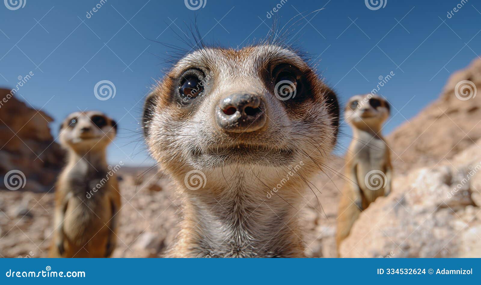 Curious Meerkat Peering Out From Burrow Royalty-Free Stock Photo ...