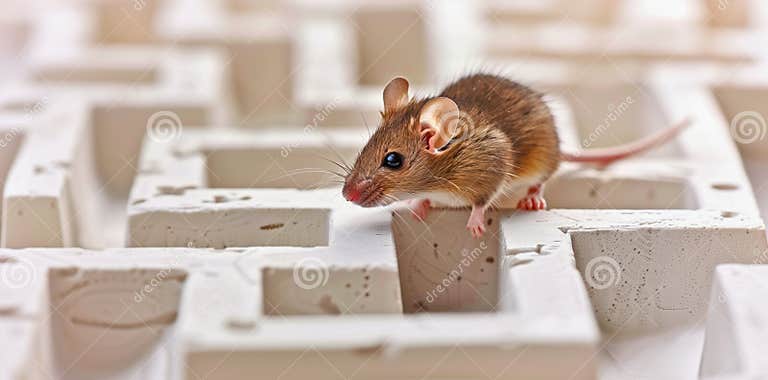 Curious Mouse Exploring a Complex Maze, Showcasing Its Agility and ...