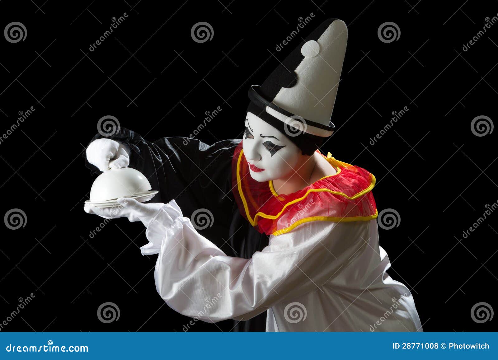 Curious Pierrot stock photo. Image of dish, funny, disguise - 28771008