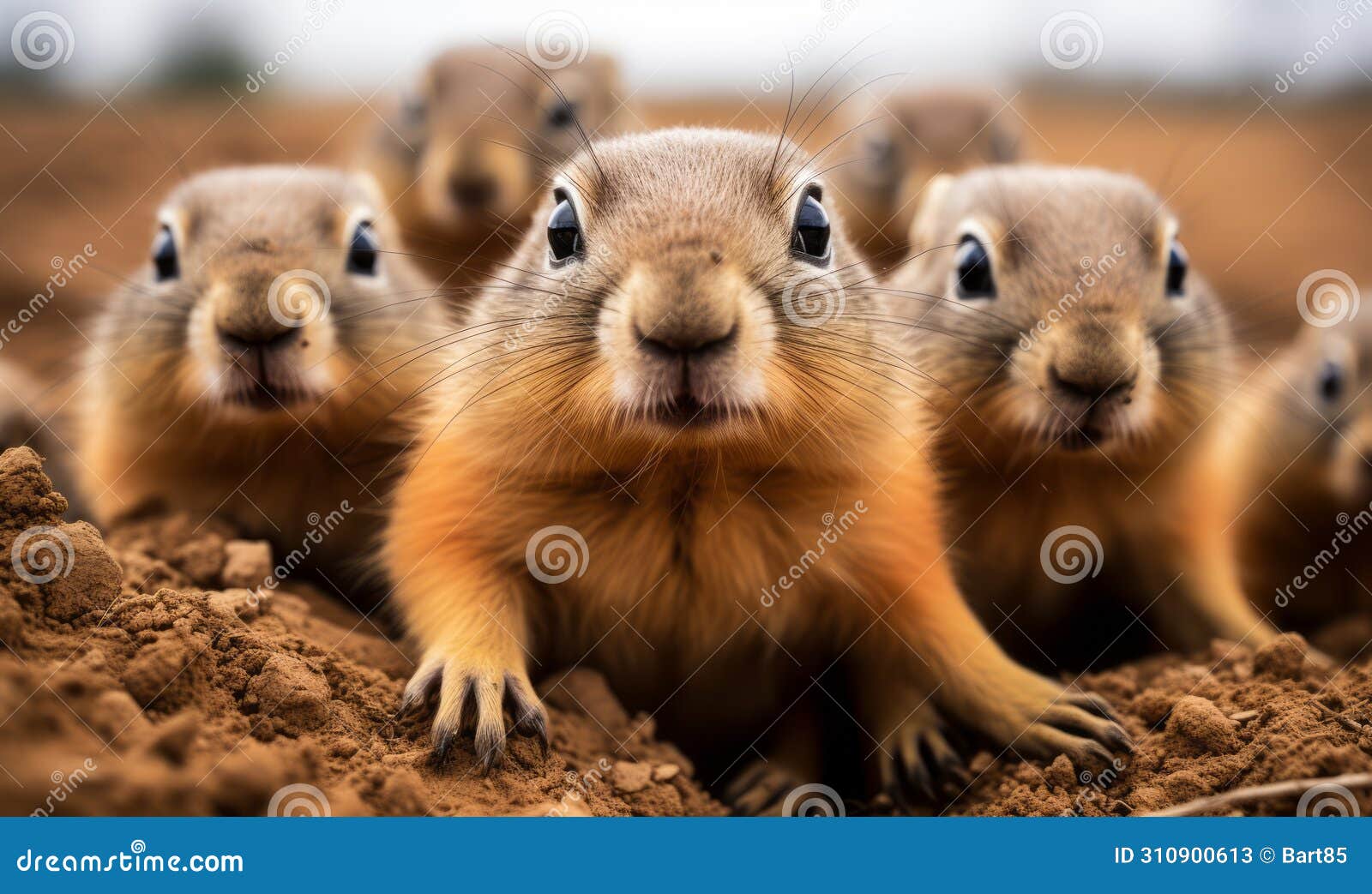 Curious Prairie Dogs Peering Out from Burrow Group of Alert Rodents in ... Curious Prairie Dogs Peering Out from Burrow Group of Alert Rodents in ...