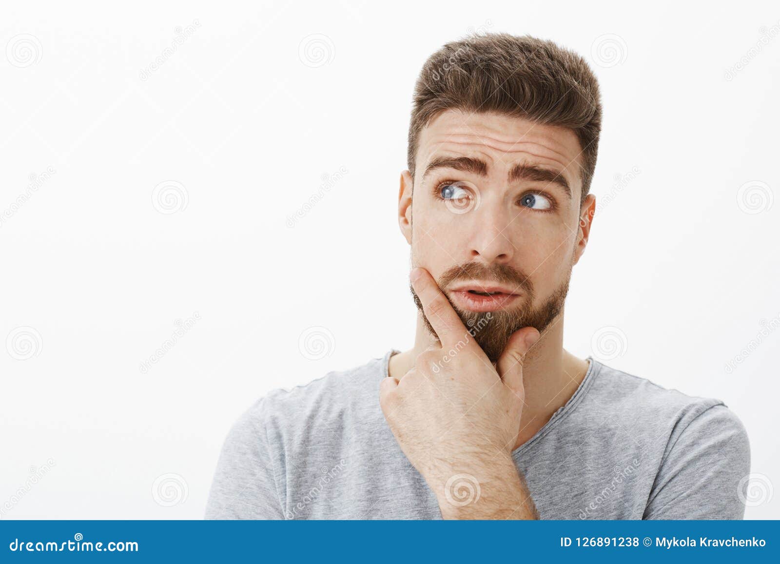 Curious and Questioned Handsome Businessman Trying Solve Problem ...