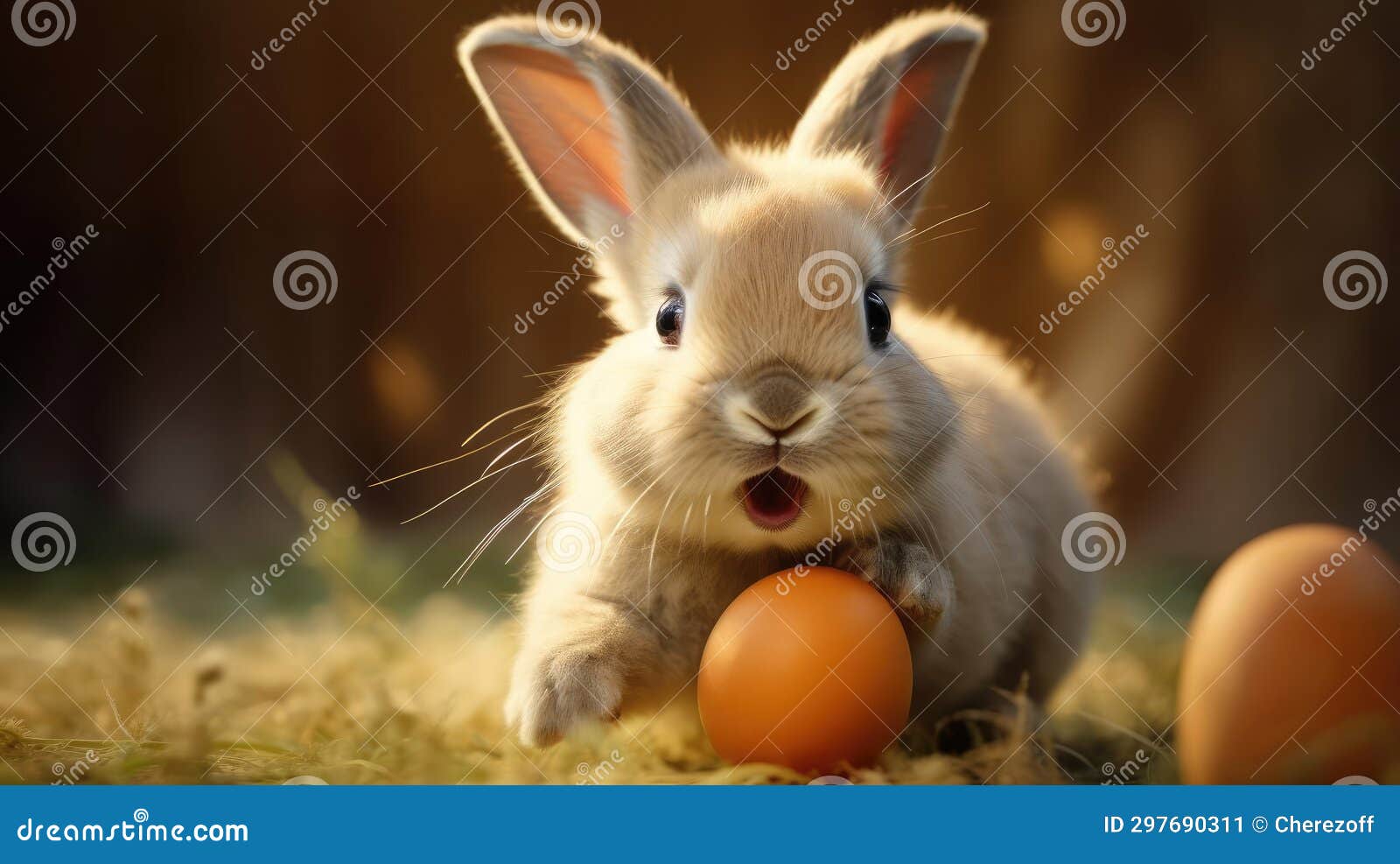 Curious Rabbit Playing with Toys Stock Illustration - Illustration of ...