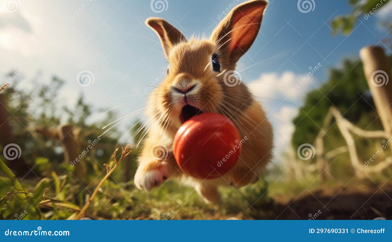 Curious Rabbit Playing with Toys Stock Illustration - Illustration of ...