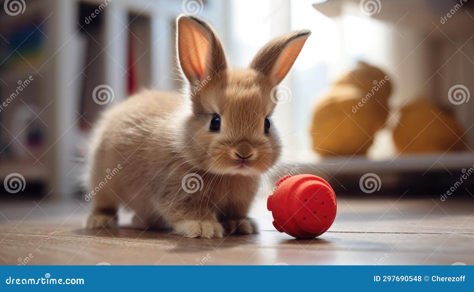 Curious Rabbit Playing with Toys Stock Photo - Image of rabbit ...