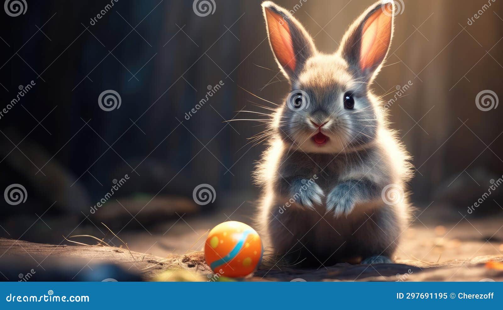Curious Rabbit Playing with Toys Stock Image - Image of little, young ...