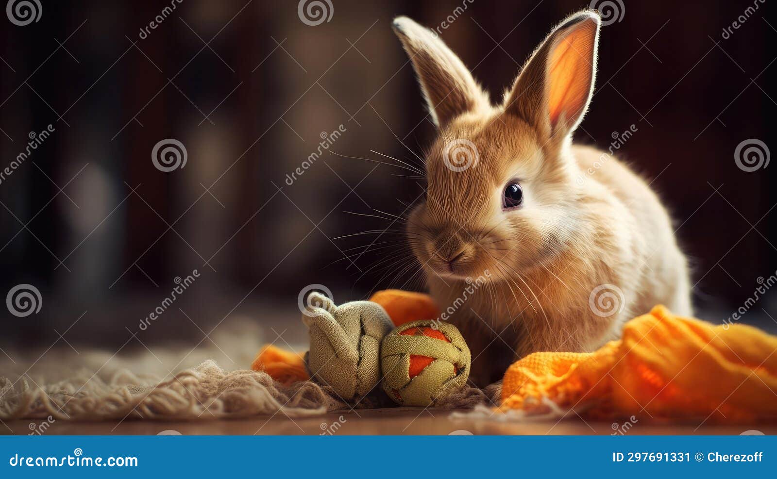 Curious Rabbit Playing with Toys Stock Image - Image of pets, creature ...