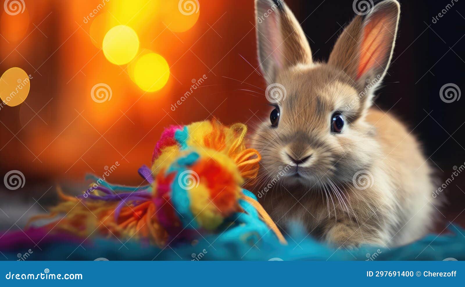 Curious Rabbit Playing with Toys Stock Photo - Image of animal, year ...
