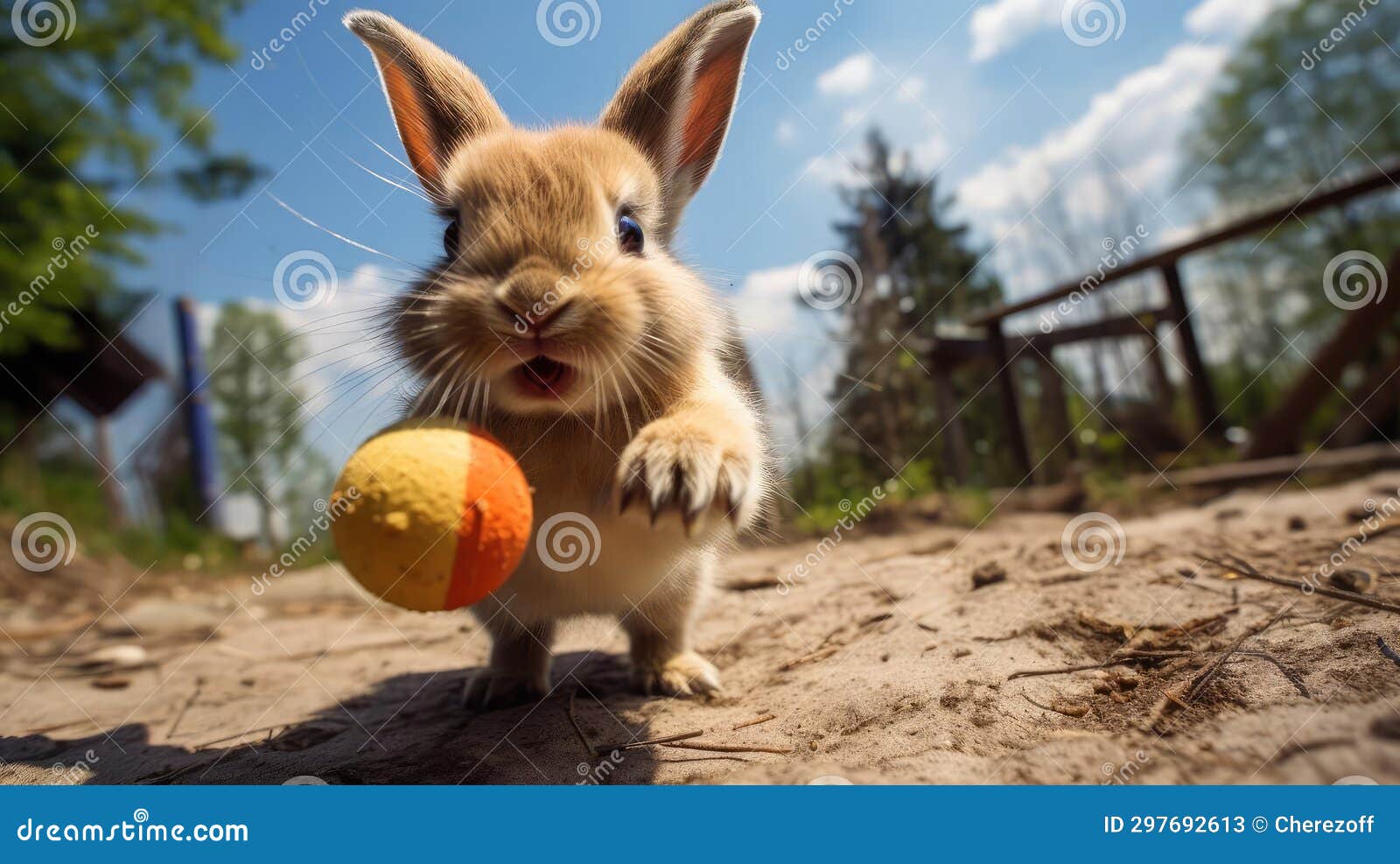 Curious Rabbit Playing with Toys Stock Image - Image of pets, lovely ...