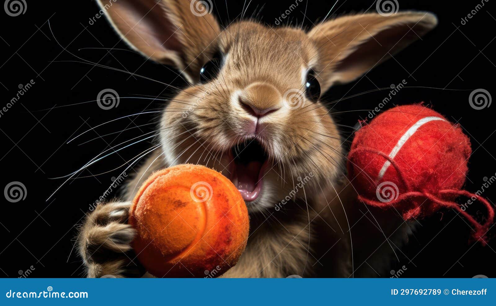 Curious Rabbit Playing with Toys Stock Image - Image of bunny, playing ...