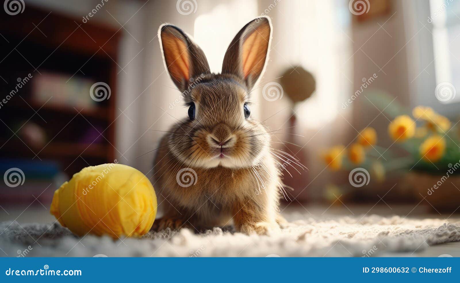 Curious Rabbit Playing with Toys Stock Photo - Image of adorable ...