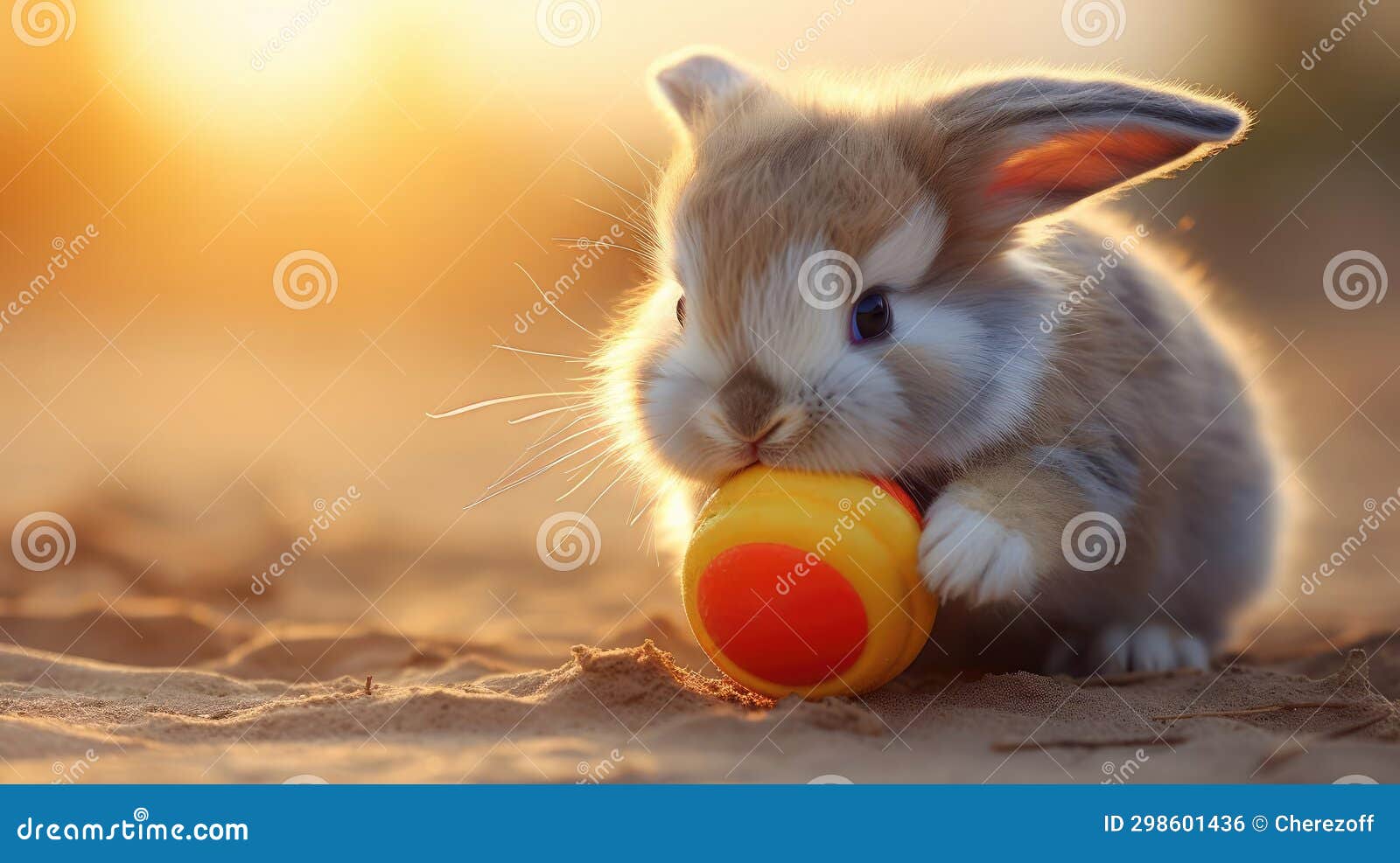Curious Rabbit Playing with Toys Stock Photo - Image of action, cute ...