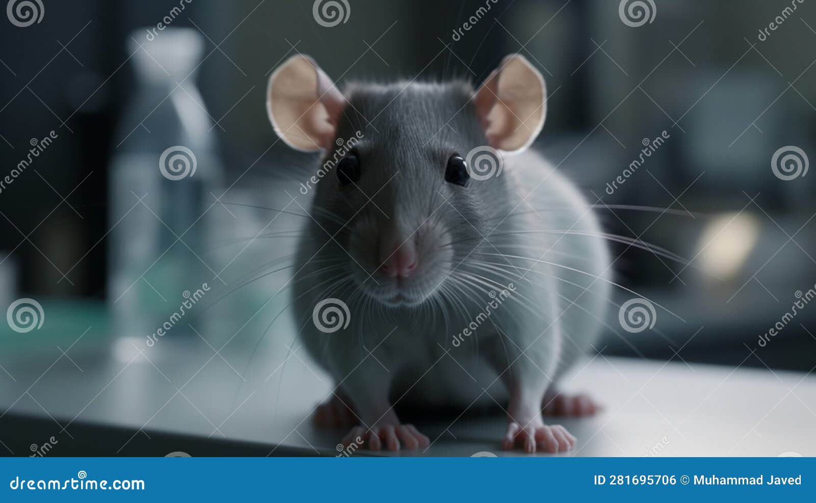 Curious Rat Being Studied in Lab Stock Illustration - Illustration of ...