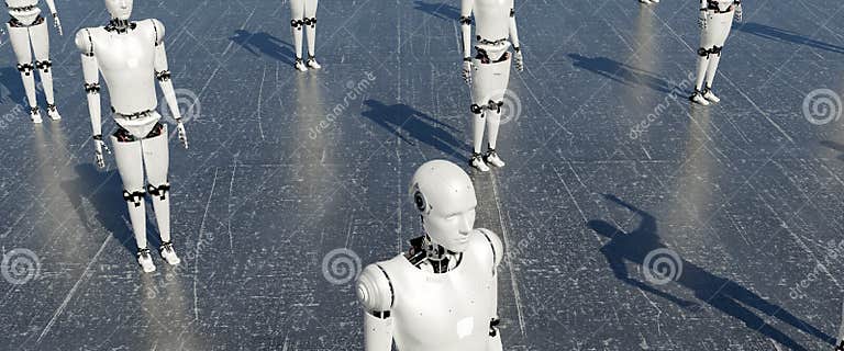 Curious Robot with Individual Thinking Stock Illustration ...