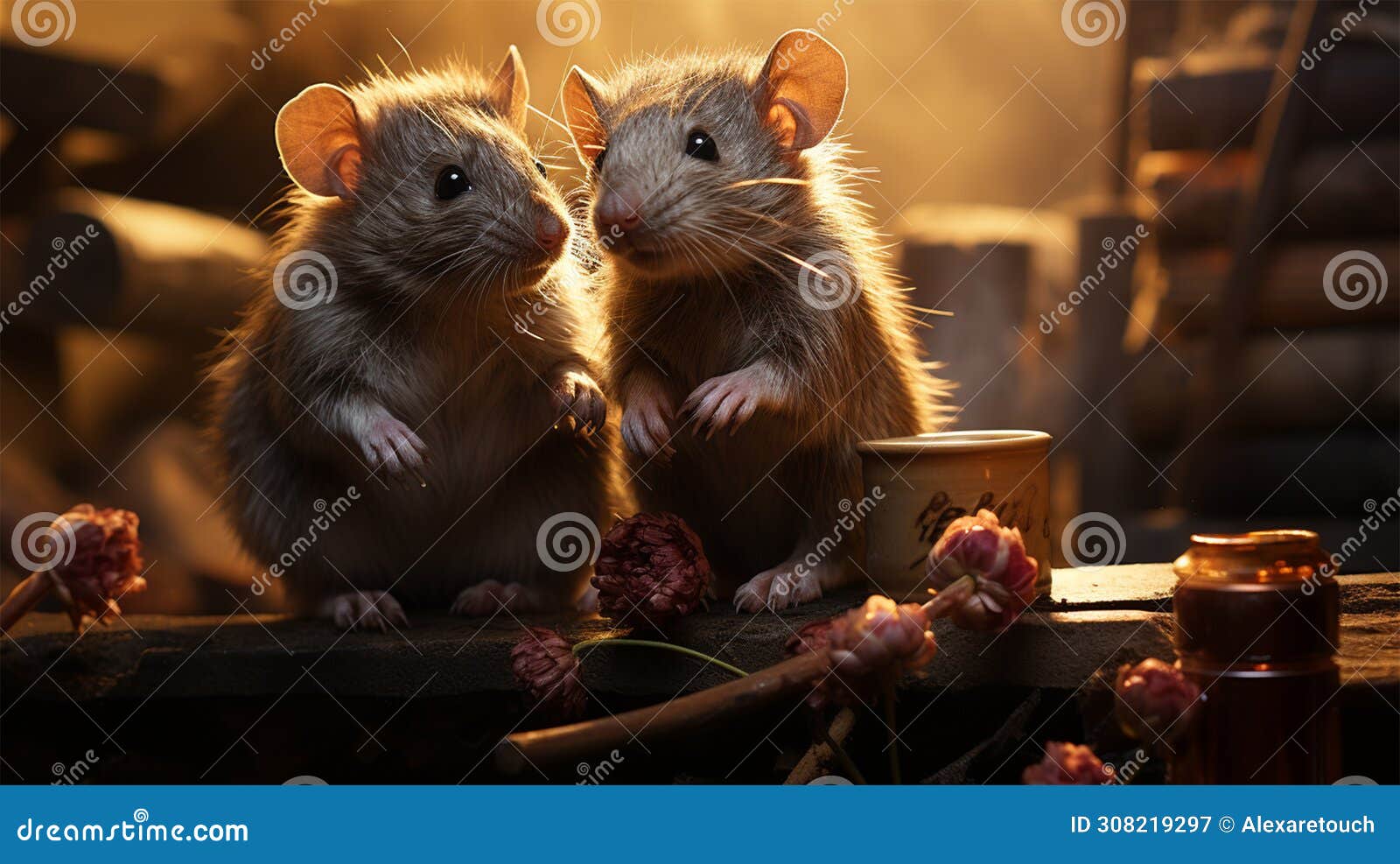 Curious Rodent Pals stock image. Image of friendship - 308219297
