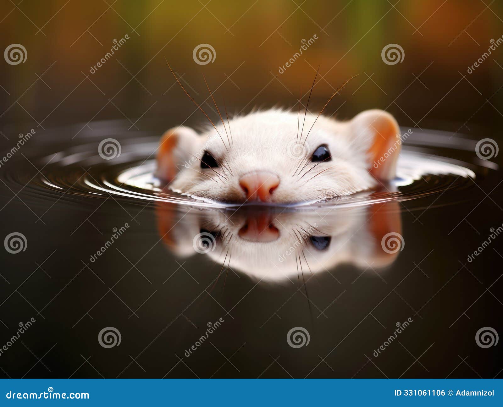Curious White Mouse Peeking Out of Water Stock Illustration ...