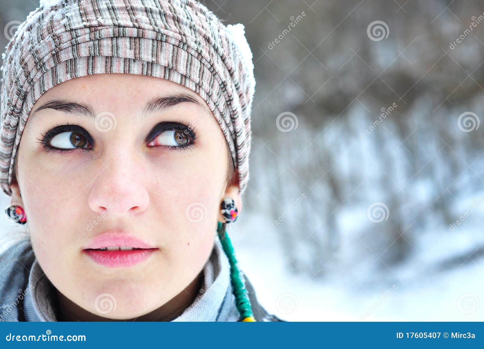 Curious woman stock image. Image of natural, snow, close - 17605407