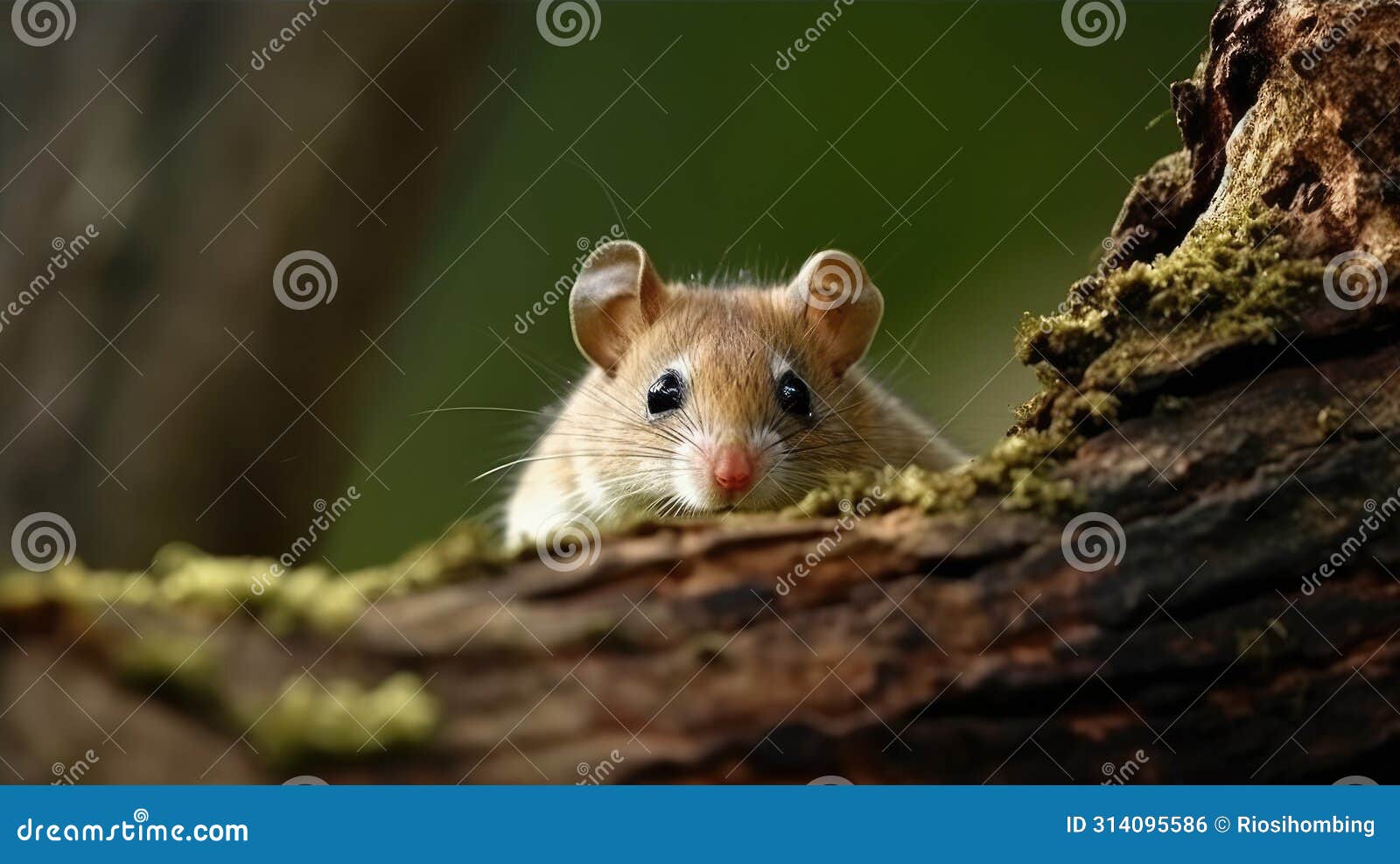 Curious Woodland Mouse Peeking Out Stock Illustration - Illustration of ...