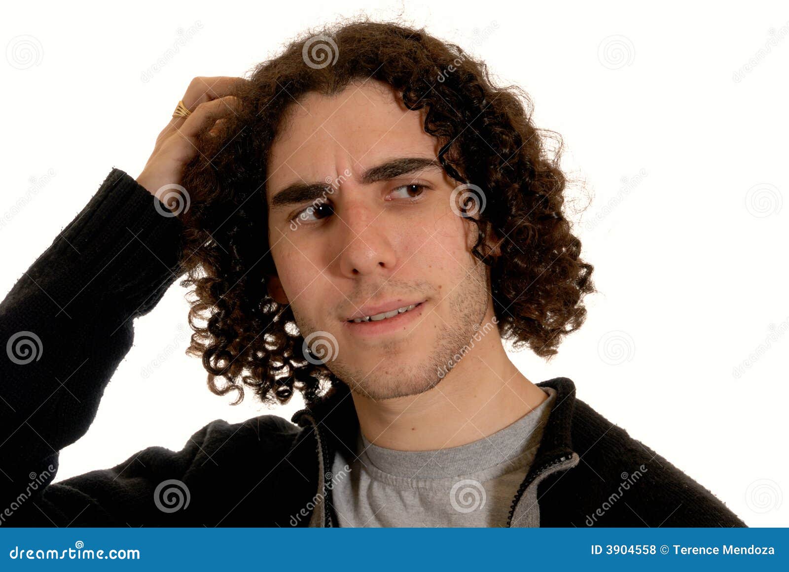 Curious young man stock photo. Image of quizzical, curly - 3904558