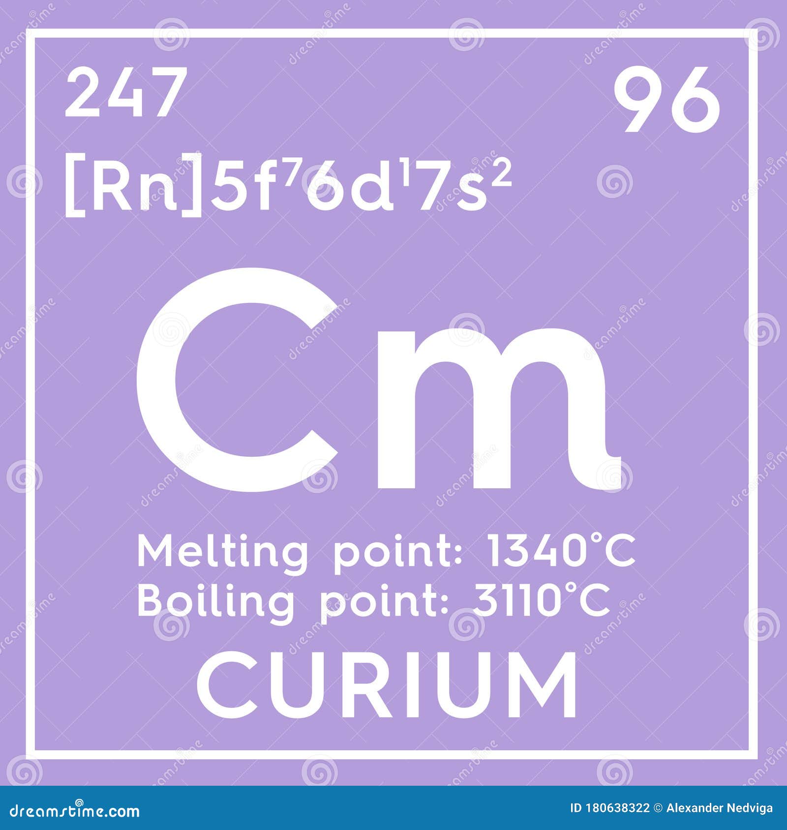 Curium. Actinoids. Chemical Element Of Mendeleev\'s Periodic Table. 3D ...