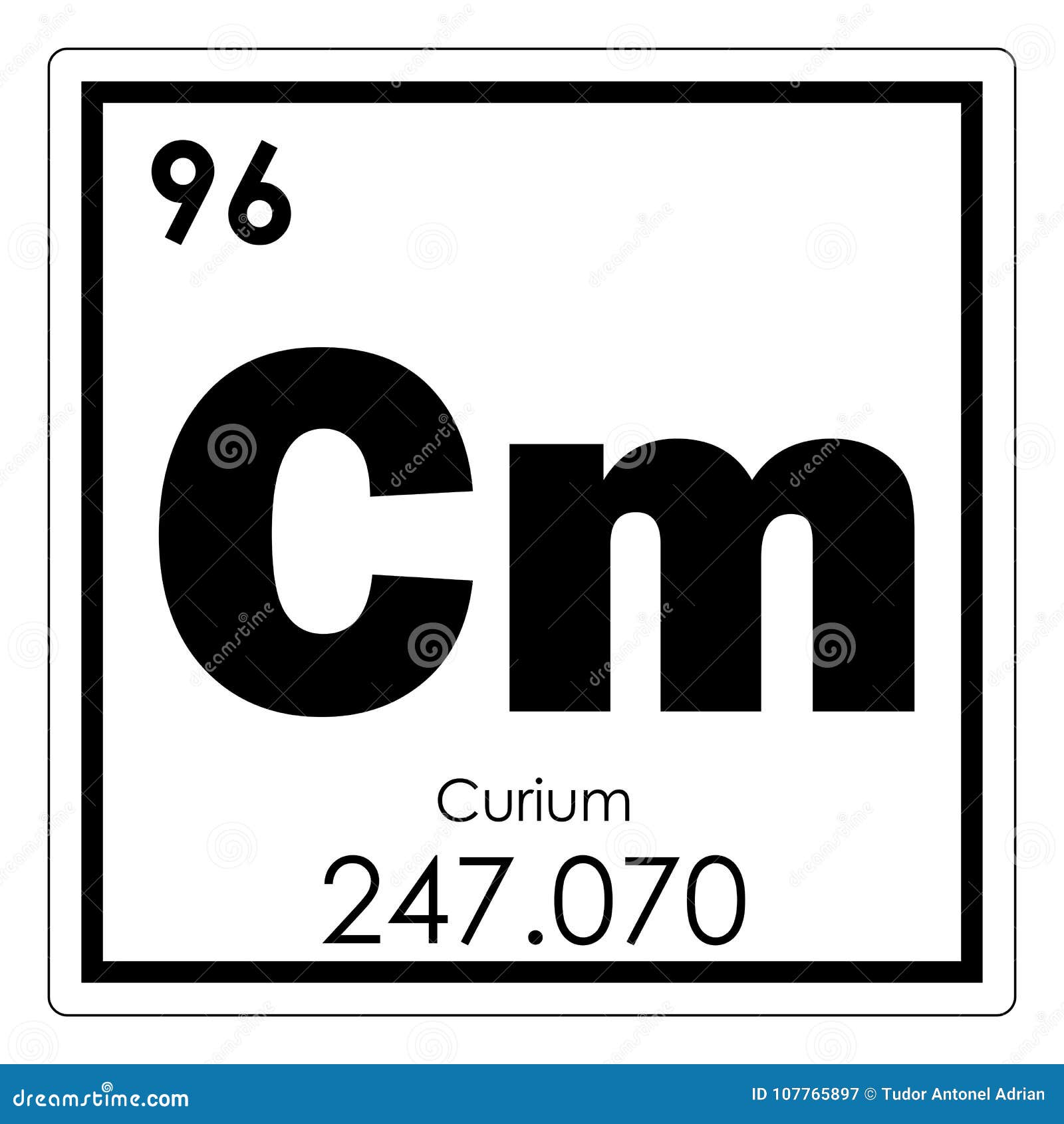 Curium chemical element stock illustration. Illustration of chemistry ...
