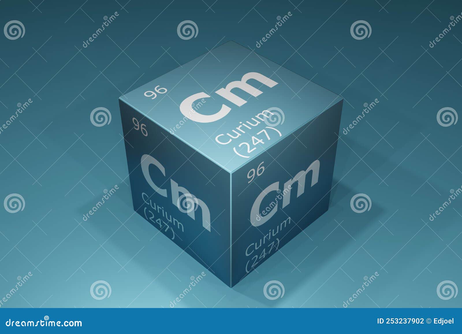 Curium, 3D Rendering of Symbols of the Elements of the Periodic Table ...