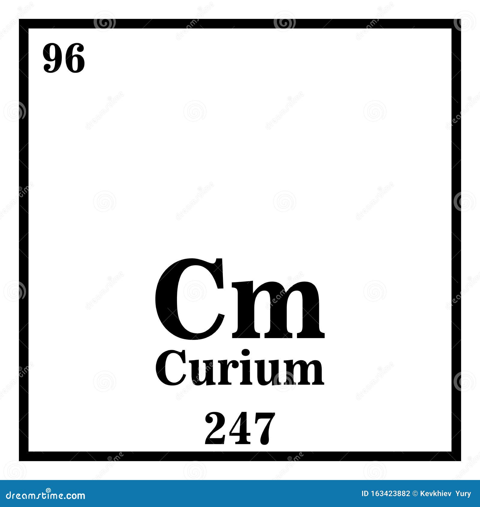 Curium Periodic Table of the Elements Vector Illustration Eps 10 Stock ...