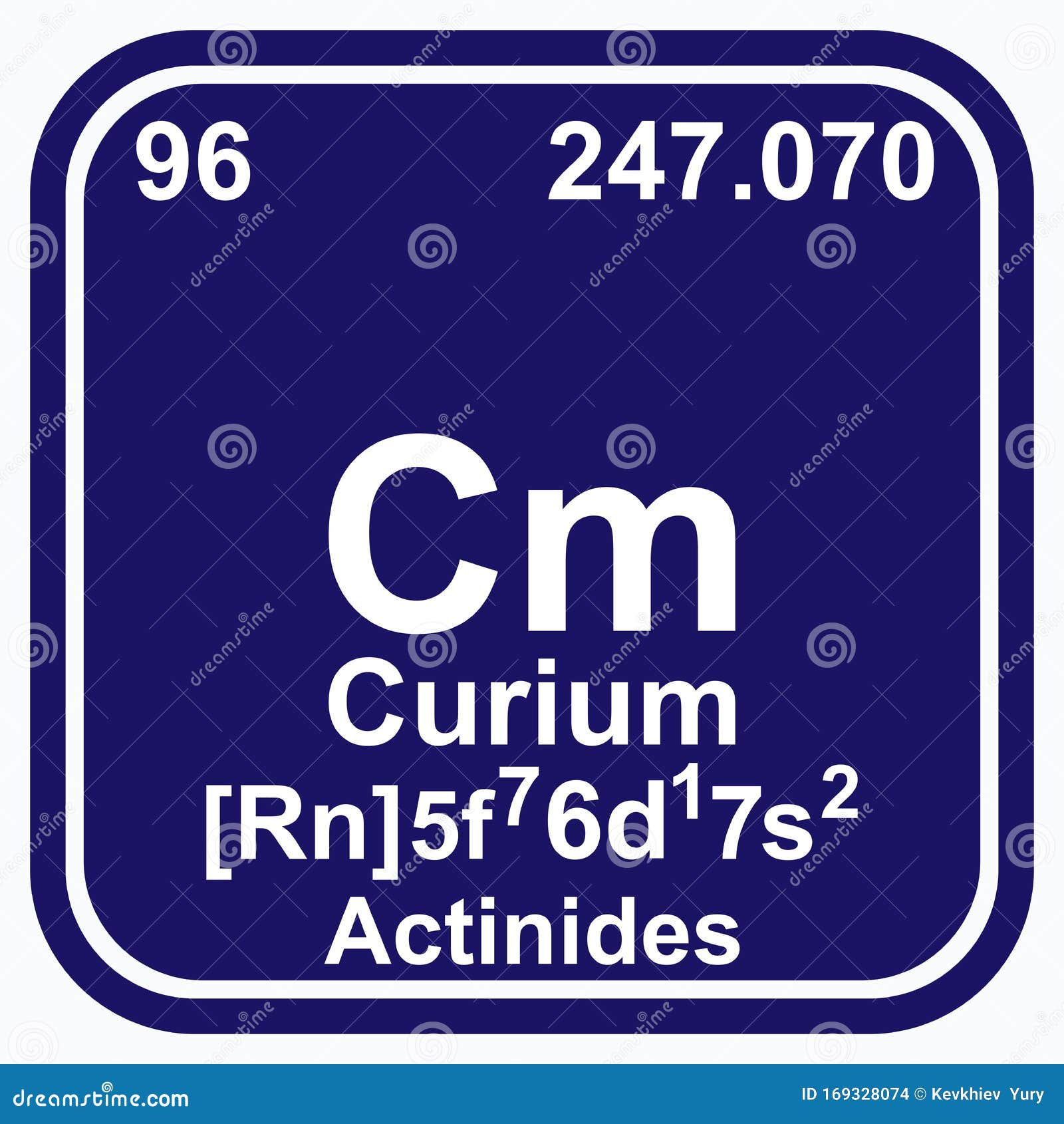 Curium Periodic Table of the Elements Vector Illustration Eps 10 Stock ...