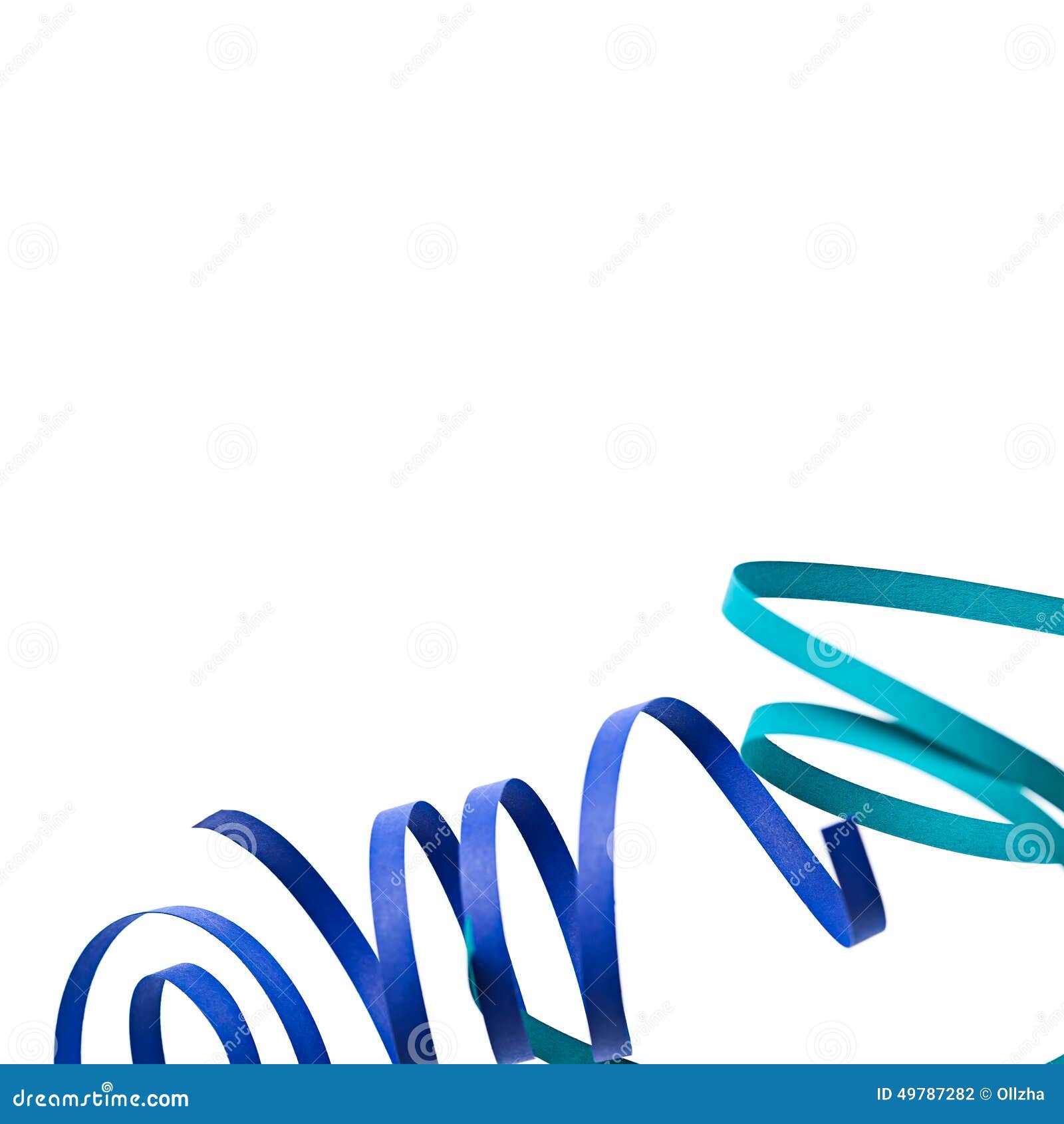 Curl Blue Ribbon Isolated Abstract Background Stock Photo - Image of ...