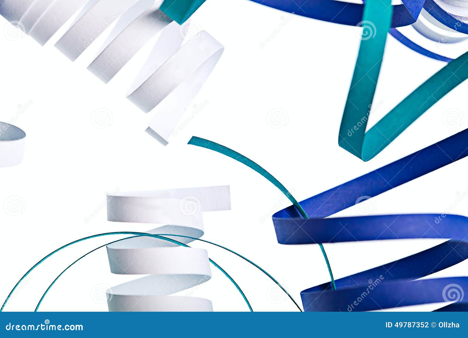 Curl Blue Ribbon Isolated Abstract Background Stock Photo - Image of ...